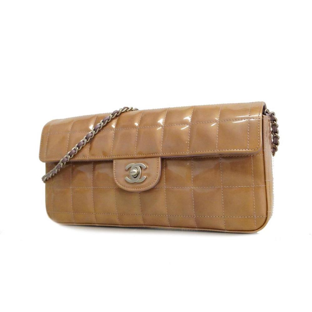 Chanel Shoulder Bag Chocolate Bar Chain Patent Leathe… - Gem